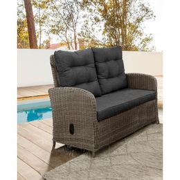 Destiny Loungesofa &raquo;MERANO II&laquo; Aluminium, Polyrattan, 2er Sofa, inkl. Auflagen grau Obermaterial: 100% Polyester. F&uuml;llung: 100% Polyurethan. Innenseite: 100% 