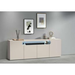 OTTO home Sideboard &raquo;Sideboard REAL, Kommode, Schrank, Kredenz&laquo; 1 Stk. tlg. Mit 4 T&uuml;ren, davon 2 abgerundet, die ein ovales offenes Fach bilden beige 