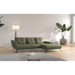 OTTO home Ecksofa &raquo;Mikado L-Form&laquo; inkl. Sitztiefenverstellung und Armteilverstellung gr&uuml;n 100% Polyester B/H/T: 276cm x 88cm x 183cm, Breitcord 