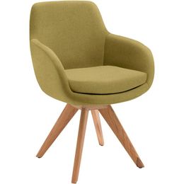Musterring Esszimmerstuhl &raquo;Tavia&laquo; (Set) 2 Stk.Stativgestell Wildeiche massiv, Drehfunktion optional, diverse Farben gr&uuml;n B/H/T: 62cm x 86cm x 66cm, 2 Stk., 