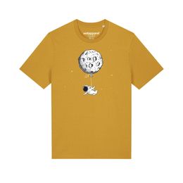 Watapparel Shirt 'Funny Spaceman' Herren Gr&ouml;&szlig;e XL safran / schwarz / wei&szlig;