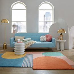 FLAIR RUGS Teppich &raquo;LOZENGE&laquo; rechteckig 10 mm H&ouml;he Kurzflor, Retro Muster bunt Wolle B : 120cm 1 Stk., 10mm, L: 180cm