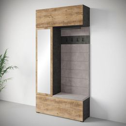 Home Affaire Garderoben-Set &raquo;TEJO&laquo; Komplett-Set, mit Spiegel und gepolsterte Sitzbank, 1 Stk. tlg. Holzwerkstoff B/H/T: 115cmcm x 231,9cmcm x 37,5cmcm