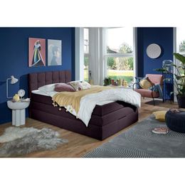 Home Affaire Boxspringbett &raquo;Fornoli&laquo; inkl. Topper und Bettkasten, H3 in zwei Matratzenarten braun Flachgewebe, Liegefl&auml;che B/L: 140cm x 200cm, Gewicht