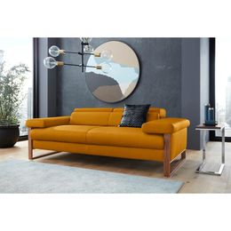 W.Schillig 2-Sitzer &raquo;finn wahlw. mit Sitztiefenverstellung & Kopfst&uuml;tzenverstellung, bequem&laquo; German Design Award 2016, Fu&szlig;gestell Nussbaum natur, 