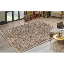 Kayoom Teppich &raquo;Davio 100&laquo; rechteckig 13 mm H&ouml;he beige Polyester B : 160cm 1 Stk., 13mm, L: 230cm