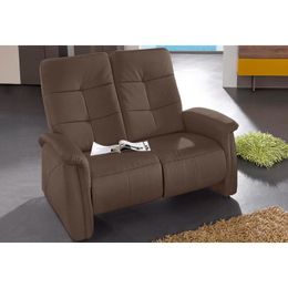 exxpo - sofa fashion Sofa &raquo;Tivoli, Kinosofa, bequem und komfortabel durch die Relaxfunktion&laquo; (2-sitzig), schmale Armlehnen braun Luxus-Microfaser 