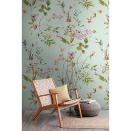 Livingwalls living walls Fototapete &raquo;THE WALL III Blumen-Tapete Motivtapete Bl&uuml;mchen Blumen&laquo; matt glatt Vliestapete floral f&uuml;r Schlafzimmer K&uuml;che Wohnzimmer 