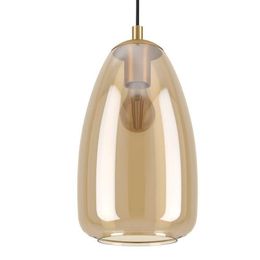 Eglo H&auml;ngeleuchte &raquo;ALOBRASE&laquo; E27 1 Stk. Pendelleuchte aus Metall und bedampften Glas, E27 Fassung, &Oslash; 20 cm gold 1, &Oslash; 20cm H: 110cm, 1 Stk.