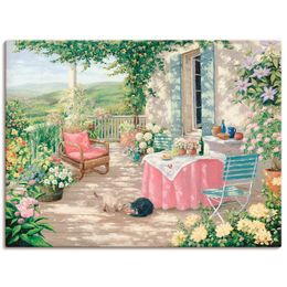 Artland Wandbild &raquo;Brunch&laquo; Garten 1 Stk. tlg. als Leinwandbild, Poster in verschied. Gr&ouml;&szlig;en beige Leinwand B/H/T: 80cm x 60cm, Leinwandbild Garten Querformat, 
