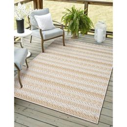 MyFlair Outdoorteppich &raquo;Piazza, LAGERR&Auml;UMUNG&laquo; rechteckig 8 mm H&ouml;he modernes Design, gestreift, In & Outdoor geeignet, Balkon, Terrasse beige Polypropylen B : 