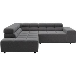 Home Affaire Ecksofa &raquo;Ancona, Ecksofa, incl. Kopfteilverstellung, Breite 249 cm, L-Form&laquo; wahlweise elektrische Sitztiefenverstellung grau 100% 