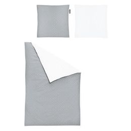 Irisette Wendebettw&auml;sche &raquo;Jessica&laquo; 2 Stk. zeitlose Instagram-Blogger-Kollektion silber Mako-Satin, Obermaterial: 100% Baumwolle B/L: 155cm x 220cm, 1 Stk., 1 