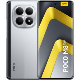 Xiaomi Smartphone &raquo;POCO M8 5G&laquo; silber Unterst&uuml;tzt 45W TurboCharge
