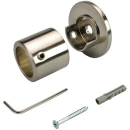 Liedeco Wandbefestigung f&uuml;r Gardinenstangen &Oslash; 16 mm silber &Oslash; 1,6cm