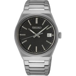 Seiko Herren Quarzuhr Armbanduhr, Herrenuhr, Damenuhr, Datum, Saphirglas, Edelstahlarmband silber Einheitsgr&ouml;&szlig;e