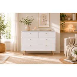 Home Affaire Kommode &raquo;Bodo, Aufbewahrung, Schubladenschrank, Stauraum, modern, Breite 99 cm&laquo; 4 Schubladen, Wei&szlig; oder Schwarz, Beine und Griffe aus 