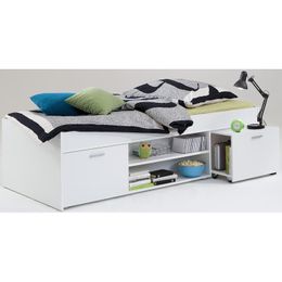 FMD Funktionsbett wei&szlig; Liegefl&auml;che B/L: 90cm x 200cm H: 57,5cm, kein H&auml;rtegrad