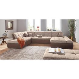 DOMO collection Wohnlandschaft &raquo;PB MORIC wahlweise mit Bettfunktion und Armteilverstellung U-Form&laquo; XXL-Format B/T/H: 353/216/80 cm, feine Steppung, 