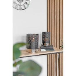 Fink Windlicht &raquo;MARIAN&laquo; Kerzenhalter aus Eisen, mit wellenf&ouml;rmigen Cut-Outs silber Eisen B/H/T: 30cm
