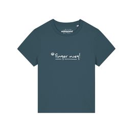 Watapparel T-Shirt 'Finger Weg' Damen Gr&ouml;&szlig;e XS petrol / wei&szlig;