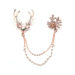 Firetti Damen Brosche &raquo;Schmuck Geschenk Ansteckschmuck Gliederkette Perle, Hirsch, Baum&laquo; () mit Glasstein - mit Acrylperle rosa Einheitsgr&ouml;&szlig;e