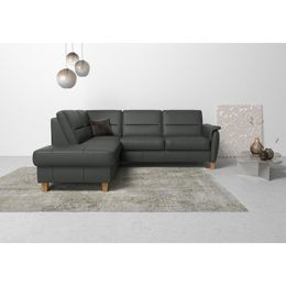 Home Affaire Ecksofa &raquo;Palmera L-Form, B: 236 cm&laquo; optional Schlaffunktion & Bettkasten, Federkern grau Luxus-Microfaser (100% Polyester);Struktur (100%