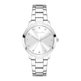 Tamaris Damen Quarzuhr &raquo;The Elegance&laquo; Armbanduhr, Damenuhr, Edelstahlarmband, analog, Glassteine Einheitsgr&ouml;&szlig;e