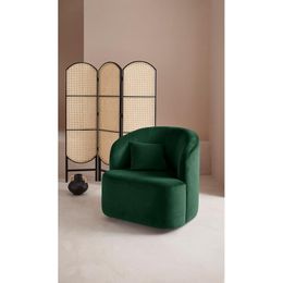 LeGer Home by Lena Gercke Drehsessel &raquo;Dilara Sessel&laquo; gerundete R&uuml;ckenlehne und Front, in 3 Bezugsqualit&auml;ten gr&uuml;n Struktur fein 100% Polyester);