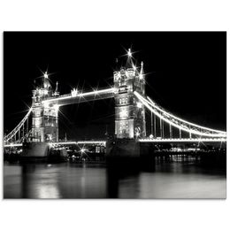 Artland Glasbild &raquo;Tower Bridge London&laquo; Br&uuml;cken 1 Stk. tlg. in verschiedenen Gr&ouml;&szlig;en schwarz B/H/T: 60cm x 45cm, Glasbild Br&uuml;cken Querformat, 1 Stk.