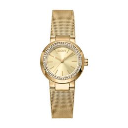 DKNY Damen DKNY Quarzuhr &raquo;Eastside Mini&laquo; Armbanduhr, Damenuhr, Edelstahlarmband, analog gold Einheitsgr&ouml;&szlig;e