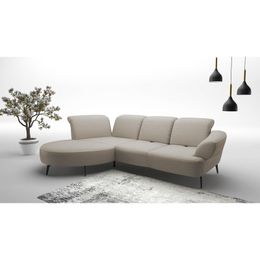 Sit & More sit&more Ecksofa &raquo;Dance, L-Form, inkl. Sitztiefenverstellung&laquo; inkl. Click&Seat, optional mit Kopfteilverstellung grau 95%Polyester 5%Polyamid B/H/T: 