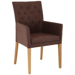 Home Affaire Esszimmerstuhl &raquo;Colorado&laquo; () mit Massivholzgestell braun Holzwerkstoff B/H/T: 60cm x 94,5cm x 60cm, Luxus-Microfaser, Beine Eiche