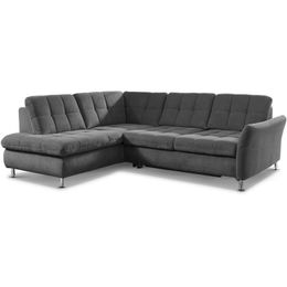 Die PlanBar Ecksofa &raquo;MP-IN20016 L-Form mit Kaltschaum-Polsterung&laquo; optional Kopfst&uuml;tzen & Schlaffunktion, mit Kaltschaum-Polsterung grau 100% Polyester