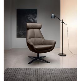 BETYPE Drehsessel &raquo;Be Organic High Back, Loungesessel, Hochlehnsessel&laquo; in elegantem Design mit Drehfunktion grau 100% Echtleder Leder PALLINO, 