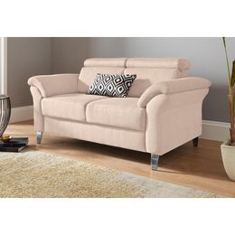 Sit & More sit&more 2-Sitzer &raquo;Arngast&laquo; inklusive Federkern und Kopfteilverstellung beige B/H/T: 156cm x 84cm x 93cm, Luxus-Microfaser ALTARA NUBUCK , 