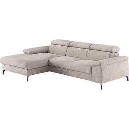 COTTA Ecksofa &raquo;Kitty L-Form, B: 242 cm&laquo; mit Kopfteilverstellung, optional Schlaffunktion & Bettkasten 100% Polyester B/H/T: 244cm x 72cm x 166cm, 