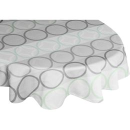 WIRTH Tischdecke &raquo;ZIRBELLO&laquo; gr&uuml;n Baumwolle, Polyester B/L: 130cm x 190cm, 1 Stk., oval