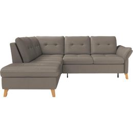 Sit & More sit&more Ecksofa &raquo;G&ouml;teborg&laquo; inkl. Sitztiefenverstellung, wahlweise mit Bettfunktion & Bettkasten grau B/H/T: 250cm x 90cm x 226cm, NaturLEDER Stoff, 