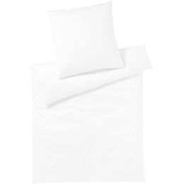Elegante Bettw&auml;sche &raquo;Solid Jersey&laquo; 2 Stk. angenehmes Hautgef&uuml;hl wei&szlig; Mako-Satin, Obermaterial: 100% Baumwolle B/L: 135cm x 200cm, 1 Stk., 1 Stk., Mako-Satin, B