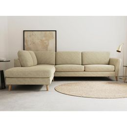 OTTO home Ecksofa &raquo;MARSEILLE 278/202 cm, L-Form, Ottom. rechts/links, verschiedene Bez&uuml;ge&laquo; Massivholzbeine Eiche, Landhausstil, Wellenunterfederung 