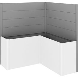 BioHort Sichtschutzelement f&uuml;r Hochbeet Belvedere L150 (L-Form), LxH: 152x91 grau Stahlblech H/L: 91cm x 152m