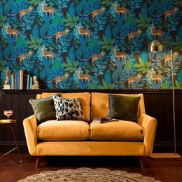 ENVY Vliestapete &raquo;Cheetin Night and Day&laquo; gemustert glatt gemustert, FSC zertifiziert, mit lebhaftem Druck, 10 Meter L&auml;nge blau Vlies B/L: 0,52m x 10m, 