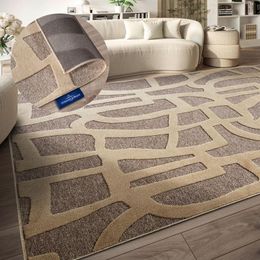 Villeroy & Boch Teppich &raquo;Therese&laquo; rechteckig 5,5 mm H&ouml;he Wohnzimmer, Schlafzimmer, Modern, Hoch-Tief Effekt, Flur grau Polyester B : 160cm 1 Stk., 5,5mm, L: 230cm