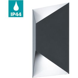 Eglo Wandleuchte &raquo;PREDAZZO Wandlampe, Stahl, Au&szlig;enlampe, IP44, Garten, Lampe Hauswand&laquo; LED-Board Warmwei&szlig; Au&szlig;enleuchte, Wandleuchte aus verzinktem 