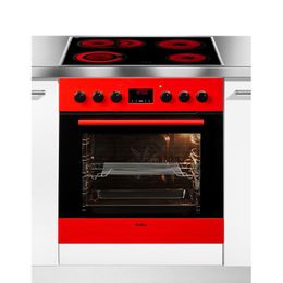 Amica Elektro-Herd-Set &raquo;2013C(G)3.334eETsDpHbQCrEHC 12920 R&laquo; mit Backauszug Set, Komfortables Kochen und Backen mit leichtem und sicherem Handling rot 