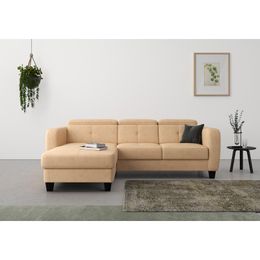 Sit & More sit&more Ecksofa &raquo;Belluci L-Form&laquo; inklusive Federkern, wahlweise mit Schlaffunktion und Bettkasten braun B/H/T: 247cm x 85cm x 170cm, Luxus-Microfaser