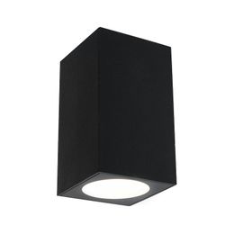 Paulmann LED Au&szlig;en-Wandleuchte &raquo;Flame eckig 58x75mm 3000K 3,8W 320lm 230V Aluminium&laquo; 1 Stk. Warmwei&szlig; IP44 grau 1, H: 10,3cm, 1 Stk.