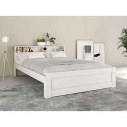 OTTO home Massivholzbett &raquo;FLAVION, TOPSELLER! Jugendbett, FSC zertifizierte massive Kiefer&laquo; Breite: 140, Qualit&auml;tsprodukt, Regal, Kassettenoptik, 