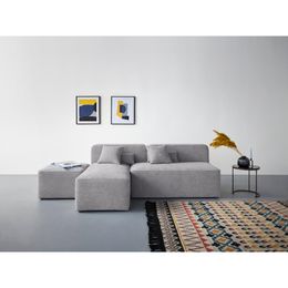 Home Affaire Ecksofa &raquo;Sundstrup L-Form&laquo; Modulserie, individuelle Zusammenstellung grau 100% Polyester B/H/T: 220cm x 76,5cm x 153cm, Struktur weich, 
